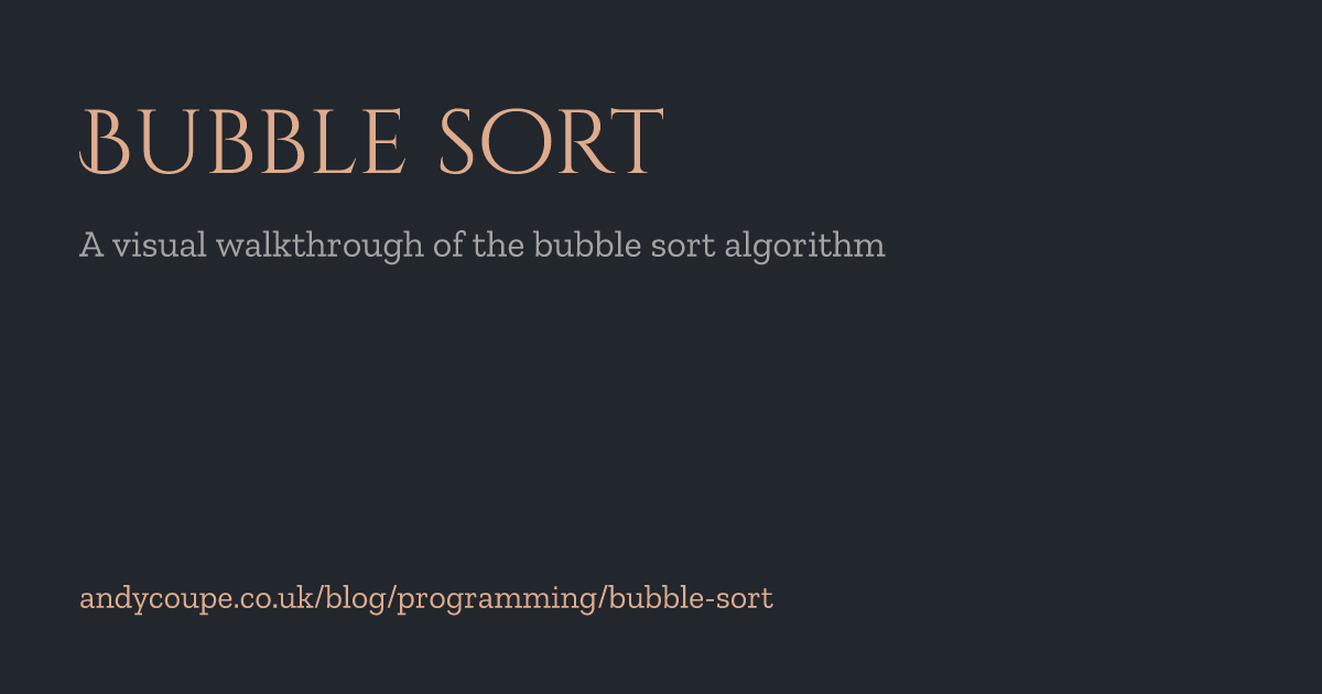 Bubble sort by Andy Coupe